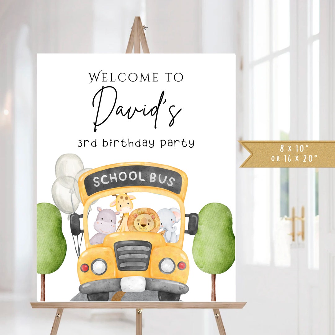Wheels on the Bus Party Welcome Sign Bus Party Decor Bus Themed Party ...