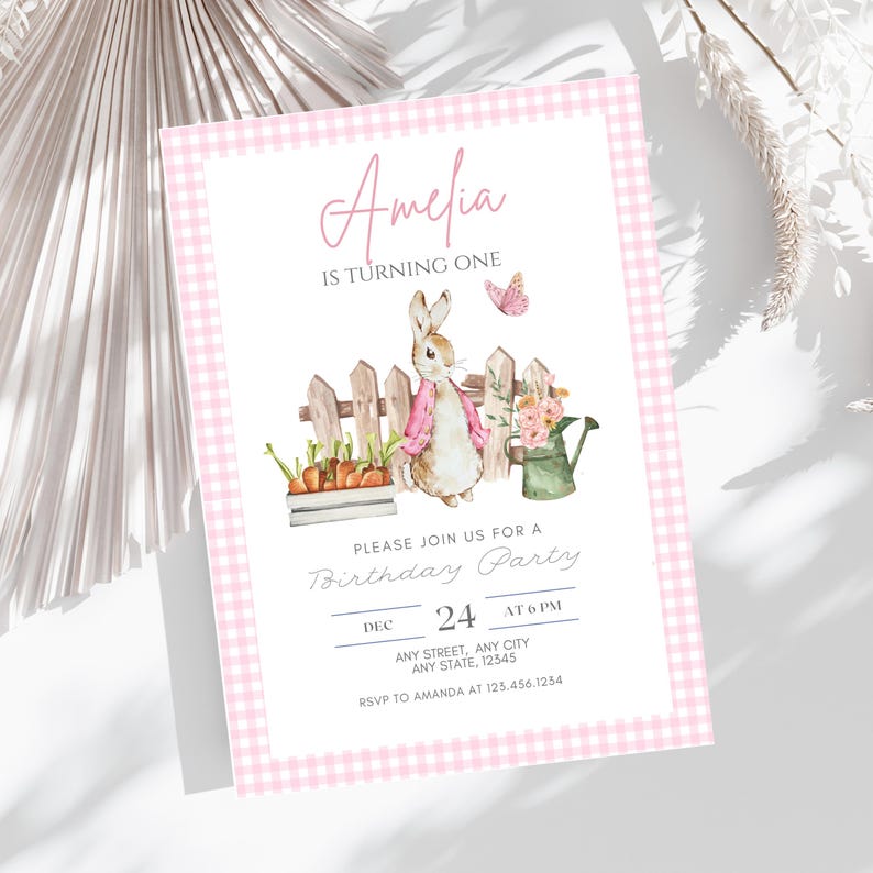 EDITABLE Beatrix Potter Peter Rabbit Birthday Invitation Template ...