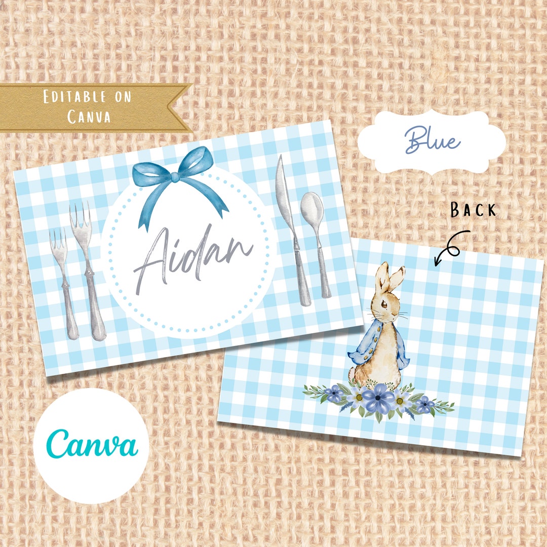 Editable Peter Rabbit Table Placemat | Watercolor Design | Editable on ...
