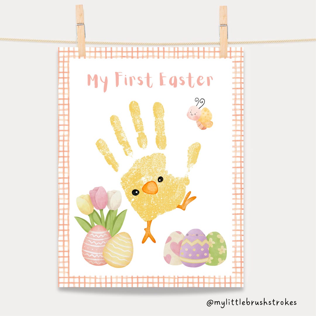 First Easter Handprint Art: DIY Baby Keepsake Card (digital Download ...
