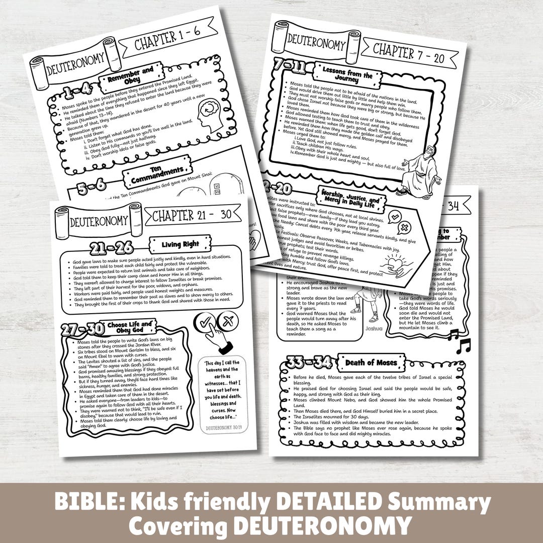 Deuteronomy Bible Study Guide for Kids: Coloring Pages (digital ...