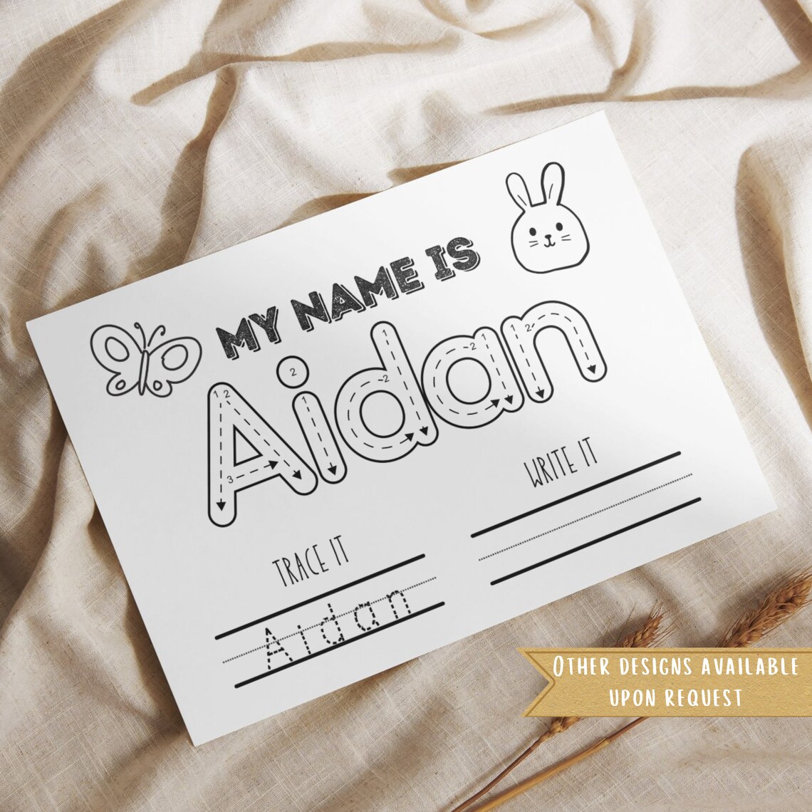 Custom Name Tracing Sheet: Uppercase & Lowercase Practice (digital ...