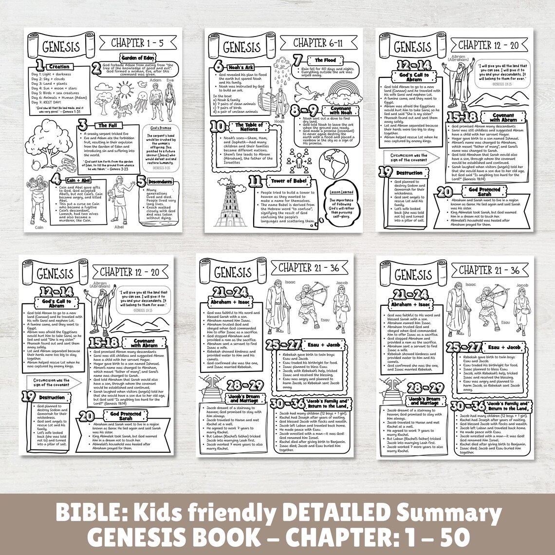GENESIS - Bible Made Simple - Bible Study Guide for Kids With Coloring ...