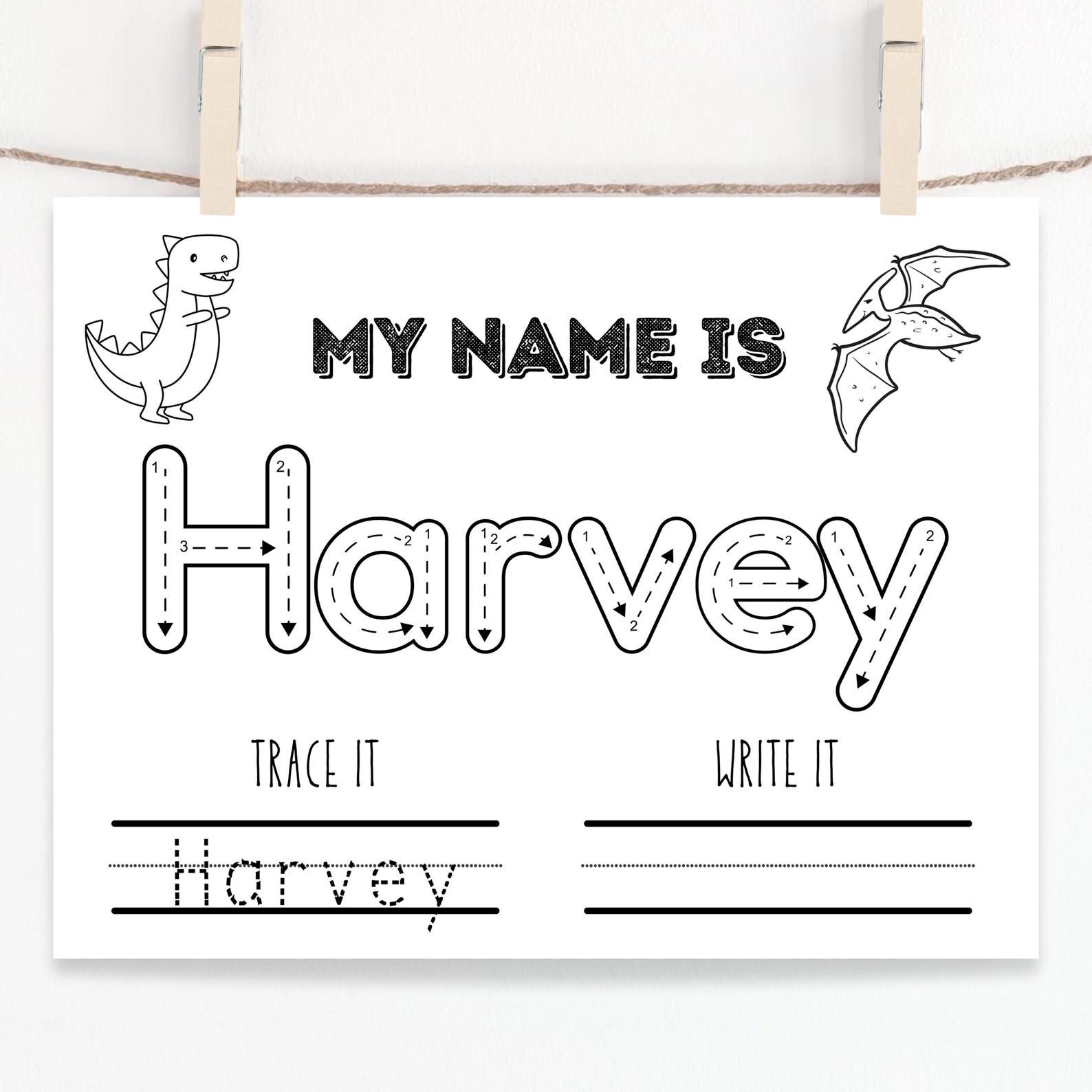 Custom Name Tracing Sheet: Uppercase & Lowercase Practice (digital ...