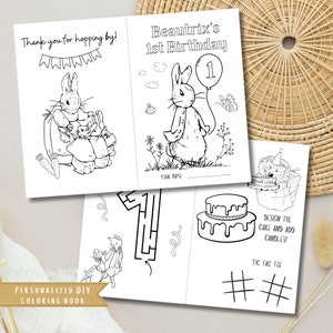 Classic Rabbit Party Coloring Book | Rabbit Birthday Party Activity ...