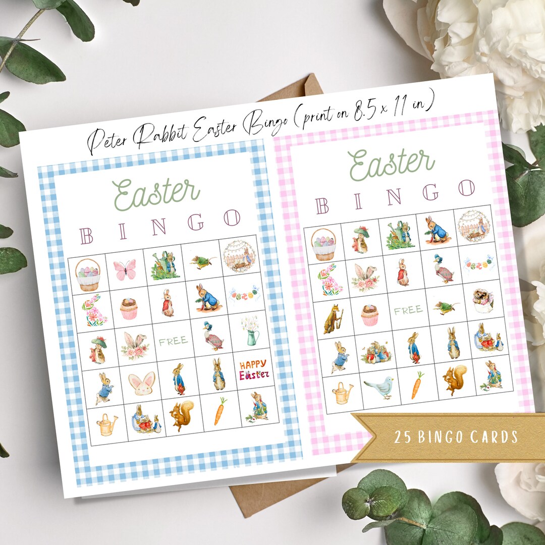Classic Rabbit Easter Bingo | Easter Party Fun Game | Rabbit Easter ...
