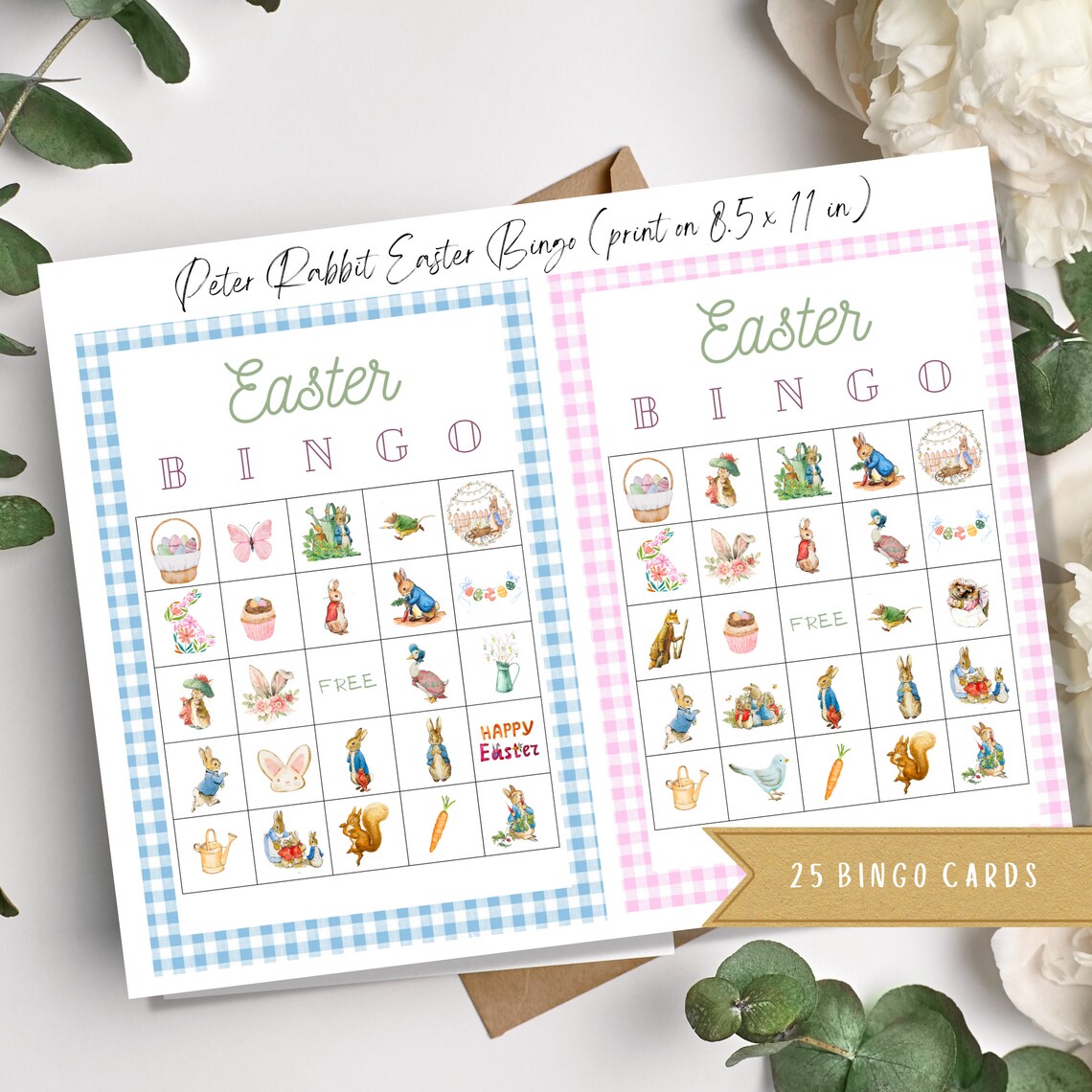 Classic Rabbit Easter Bingo | Easter Party Fun Game | Rabbit Easter ...