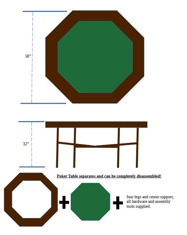 Poker Table Walnut Octagon Epoxy Resin River - Etsy