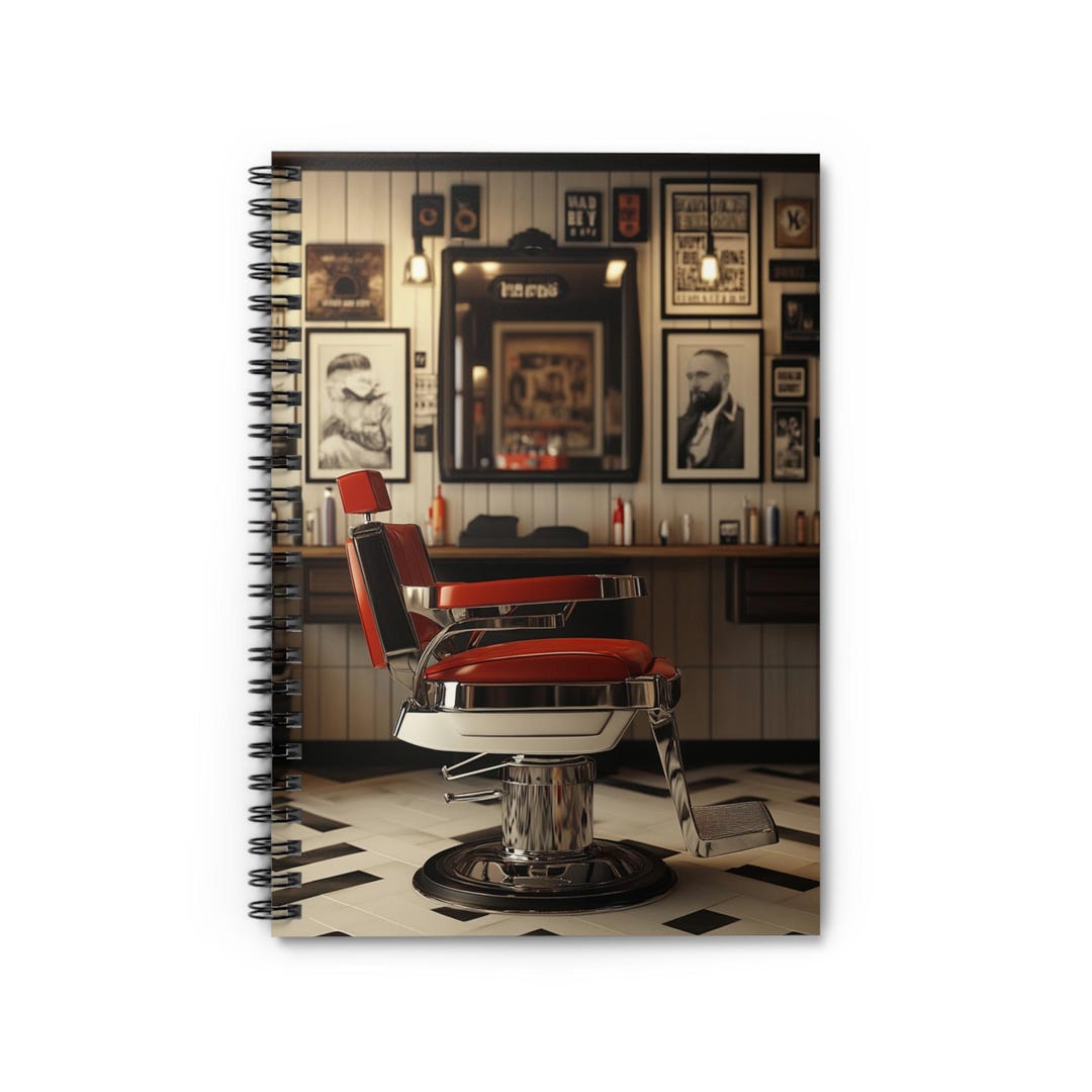 Vintage Barber Shop Spiral Notebook Perfect for Sketching, Note Taking ...