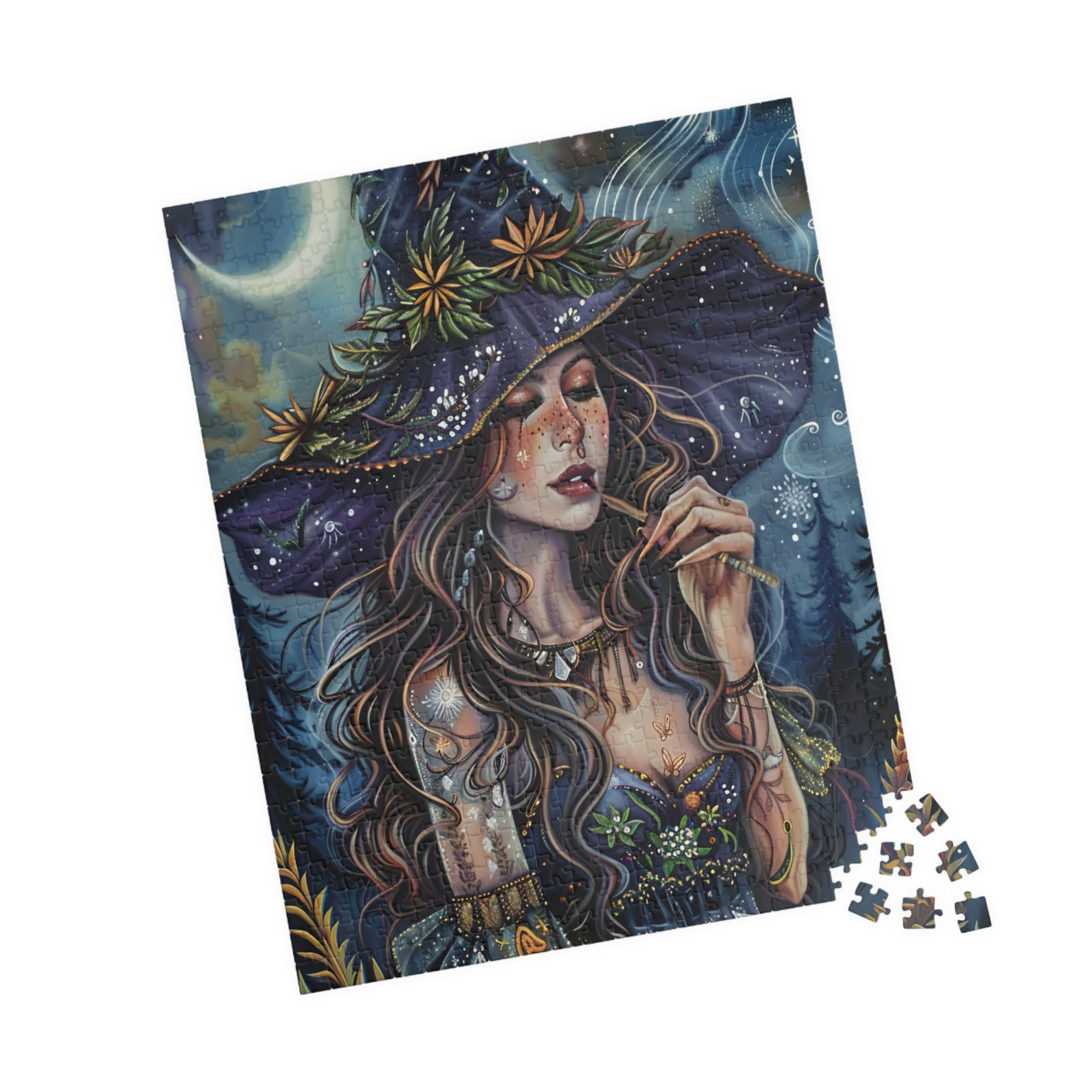 Boho Whimsical Nighttime Fantasy Scenes Puzzle. Puzzl Gifte-for Women ...