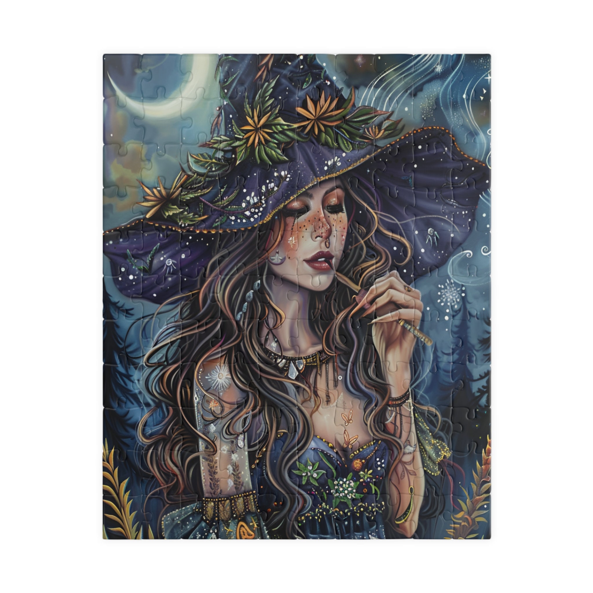 Boho Whimsical Nighttime Fantasy Scenes Puzzle. Puzzl Gifte-for Women ...