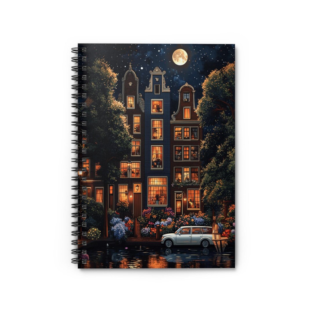 Elegant Nighttime Spiral Notebook - Ruled Line, Cozy Journal, Gift for ...