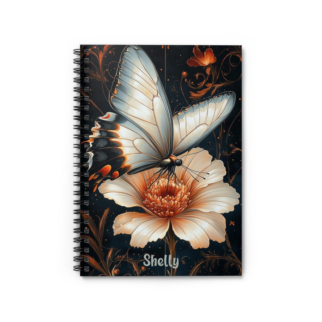 Butterfly Blossom Spiral Notebook - Nature Inspired Journal, Artistic ...