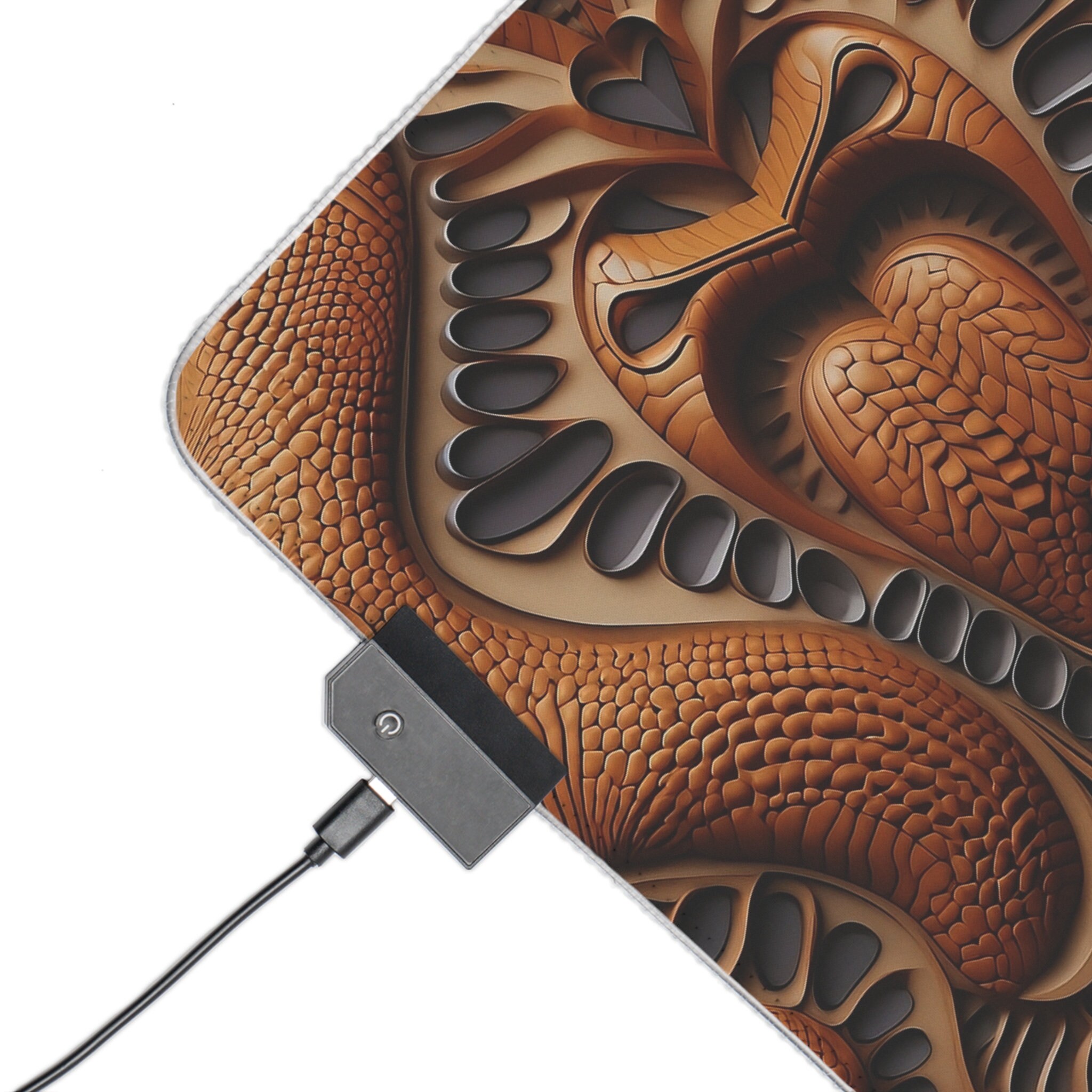 African Leather Design Glow-up LED Gaming Mat - Illuminate Your Desk in ...