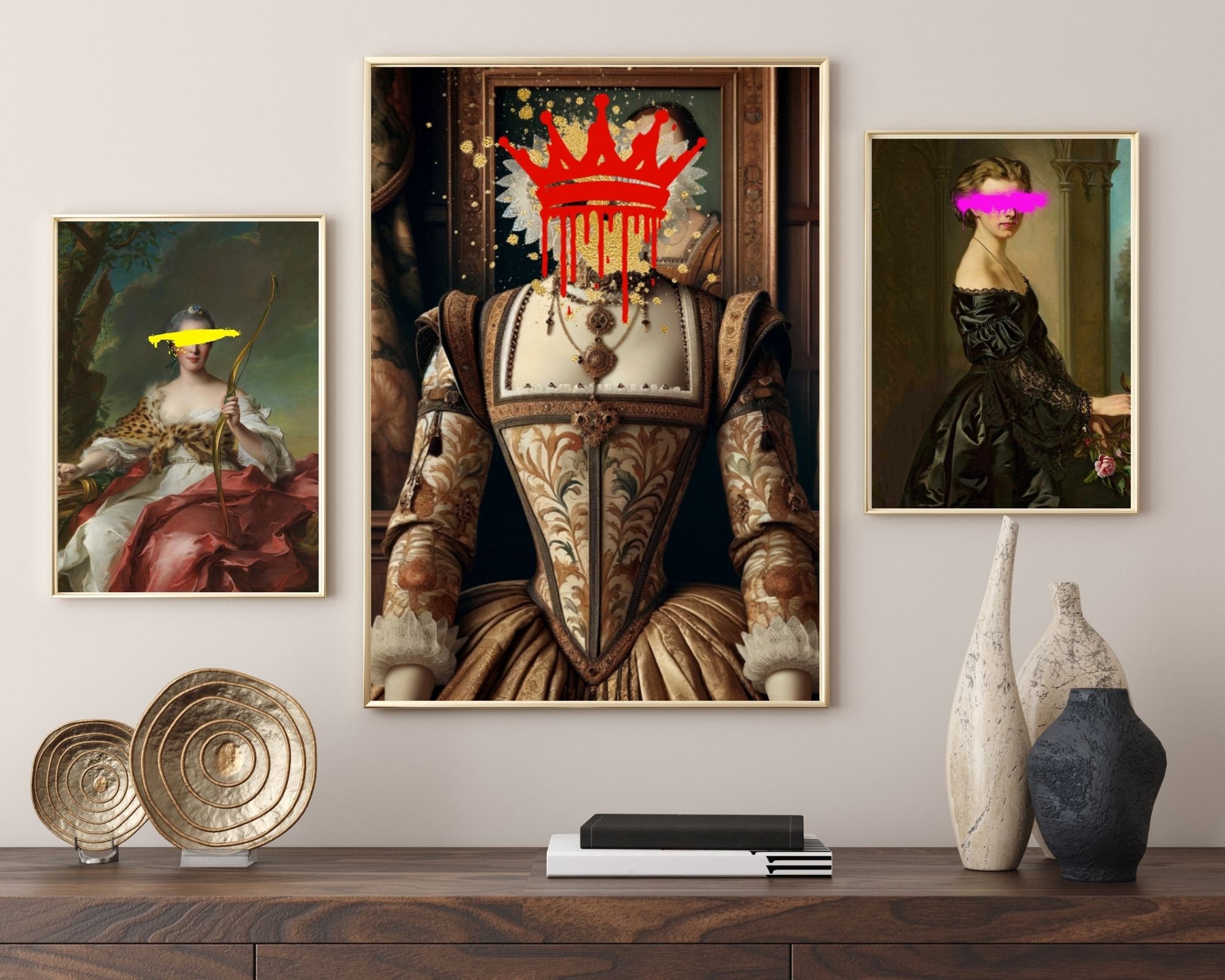 Crown for a Queen Anne Boleyn Portrait Tudor Queen Maximalist Wall Art ...