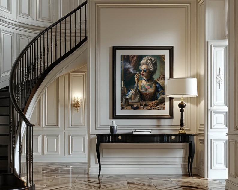 French Rococo Tattoo Altered Art Print Trendy Printable Wall Art ...