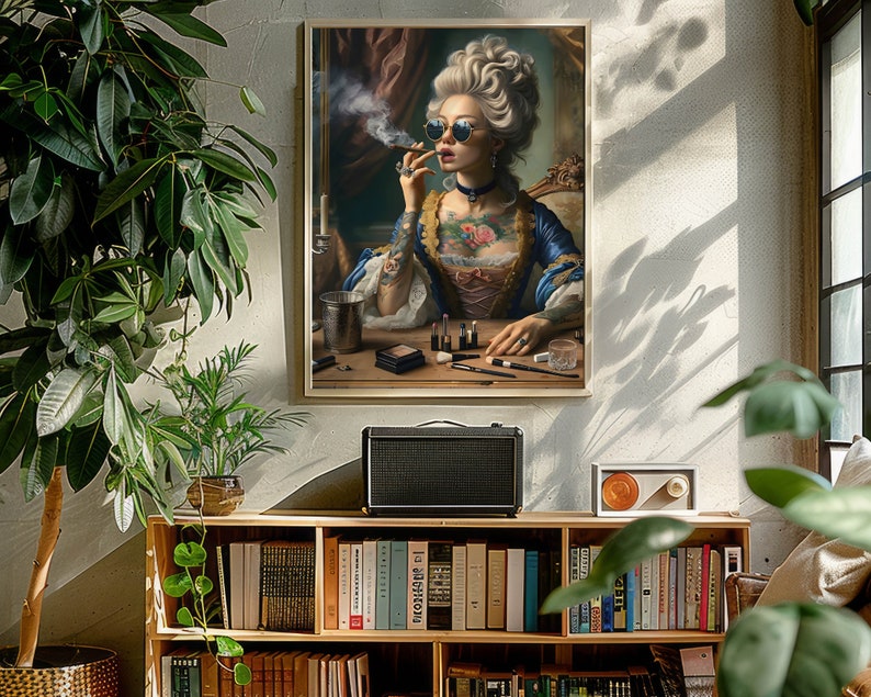 French Rococo Tattoo Altered Art Print Trendy Printable Wall Art ...