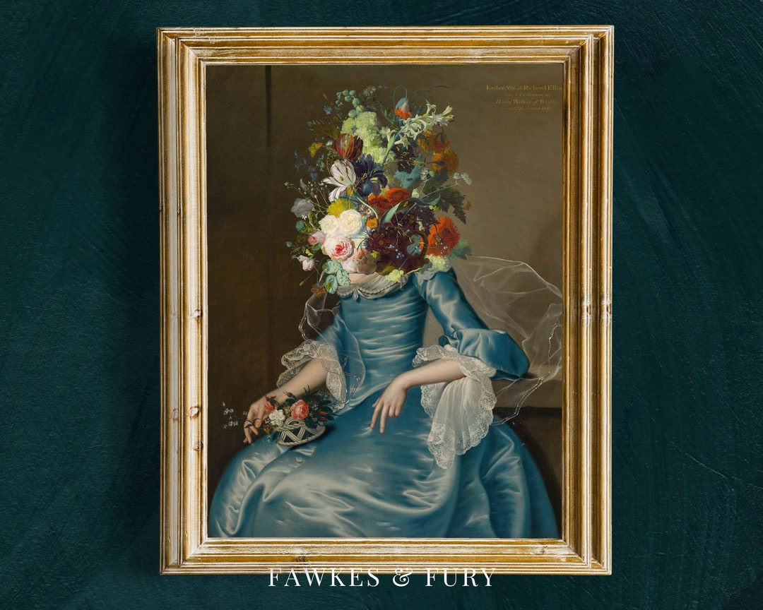 Surreal Flower Head Portrait: Eclectic Altered Art Print (digital ...