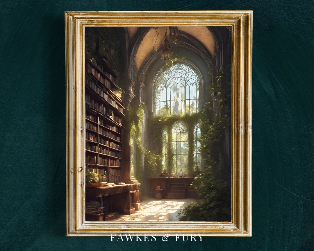 Plant Library Art Print Maximalist Cottagecore Vintage Botanical ...