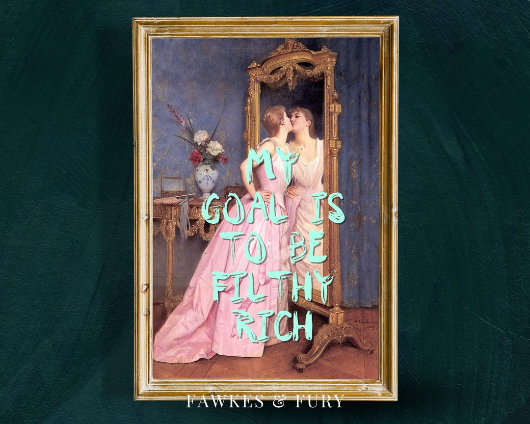 Coquette Digital Print Rococo Art Altered Art Print Maximalist Wall Art ...