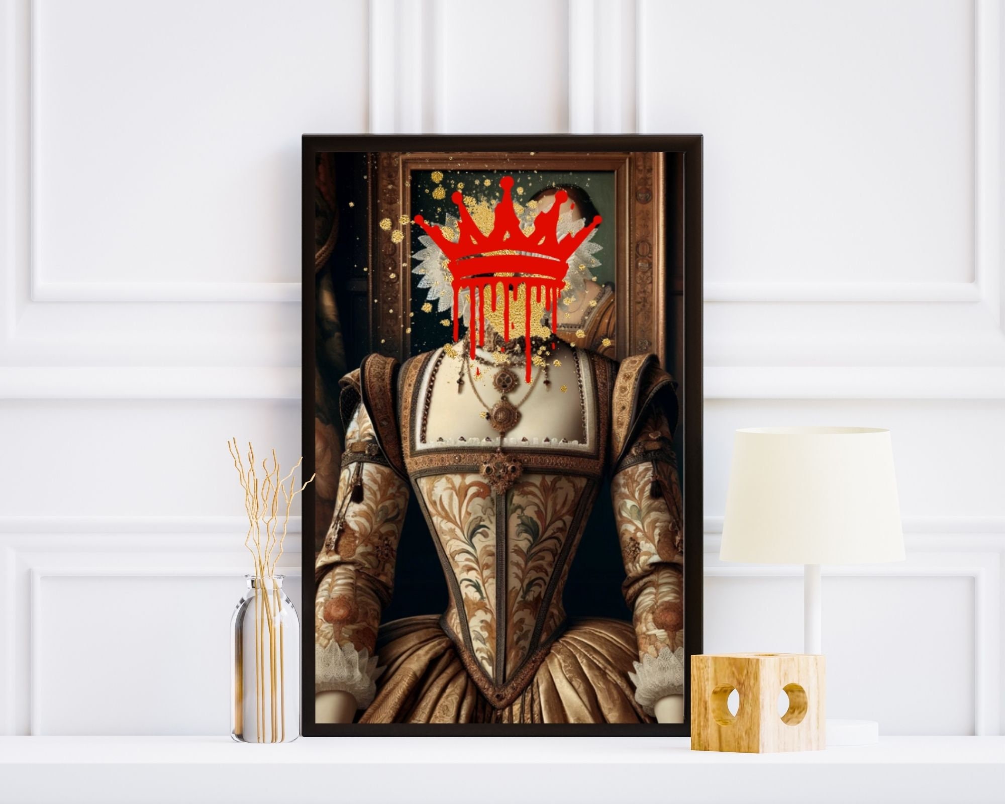 Crown for a Queen Anne Boleyn Portrait Tudor Queen Maximalist Wall Art ...