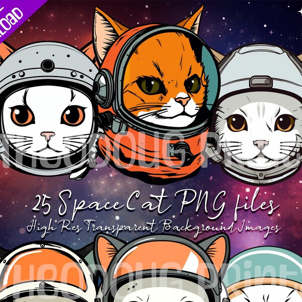Space Cat Clip Art Astronaut Clipart Outer Space Clipart Animal Decals ...