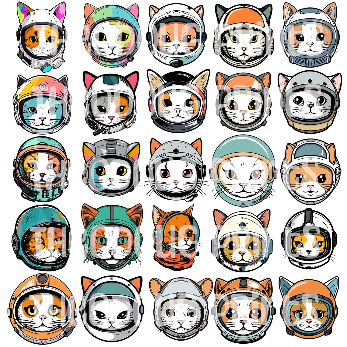 Space Cat Clip Art Astronaut Clipart Outer Space Clipart Animal Decals ...
