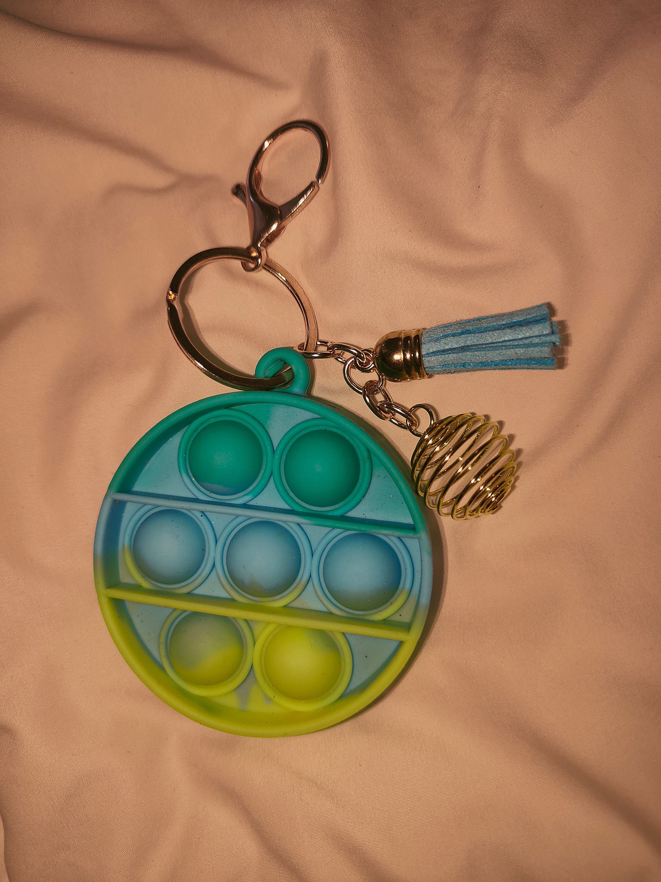 Round Pop Bubble Fidget Toy Keychains in Multiple Colors Stress Relief ...