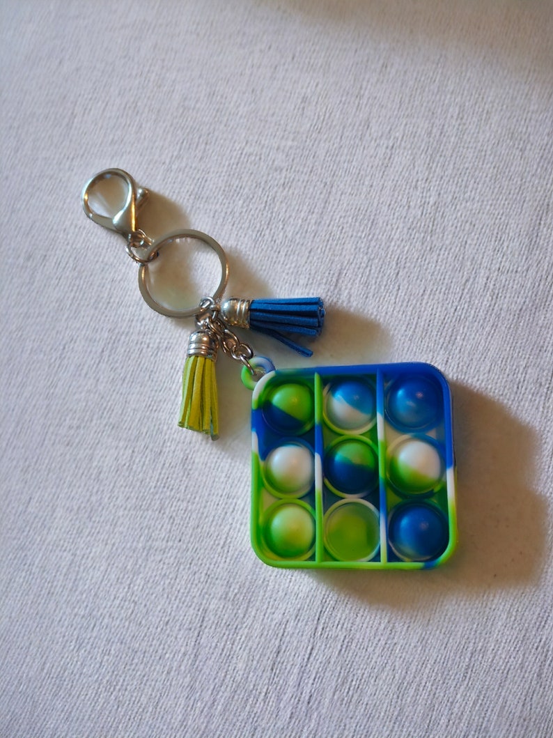 Square Pop Bubble Fidget Toy Keychains in Multiple Colors Figet Toy and ...