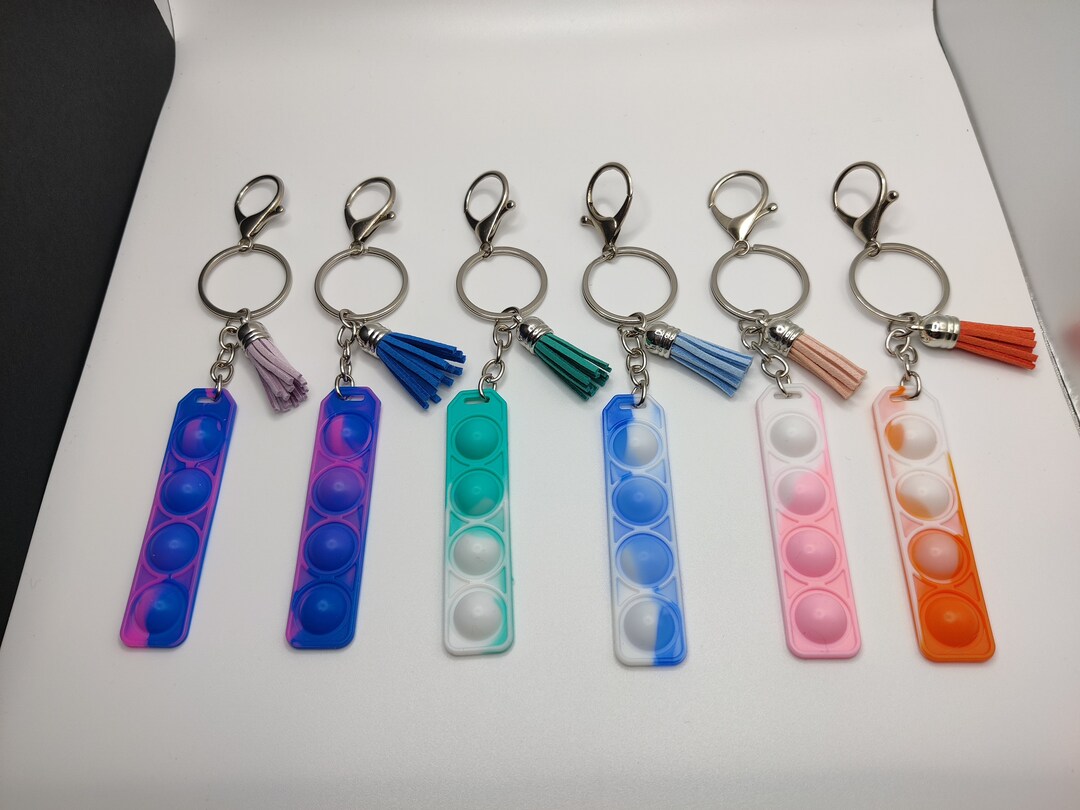 Pop Bubble Fidget Toy Keychains in Multiple Colors Customize - Etsy