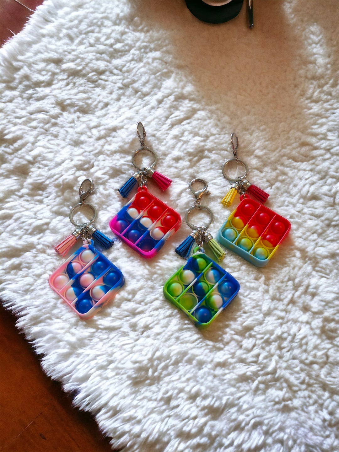 Square Pop Bubble Fidget Toy Keychains in Multiple Colors! Figet Toy ...