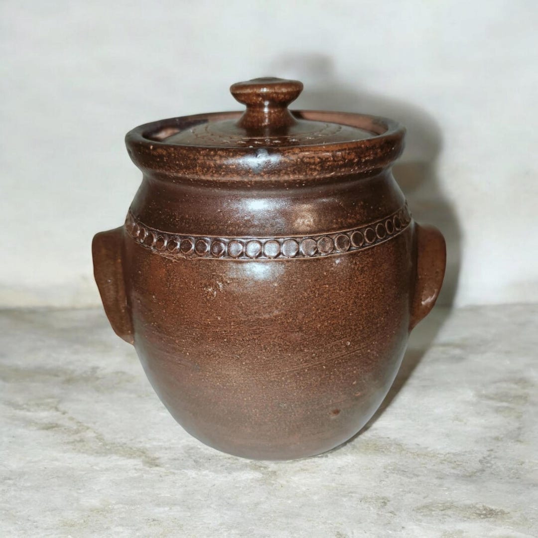 Vintage Australian Handmade Stoneware Pot With Lid. Bendigo Pottery ...