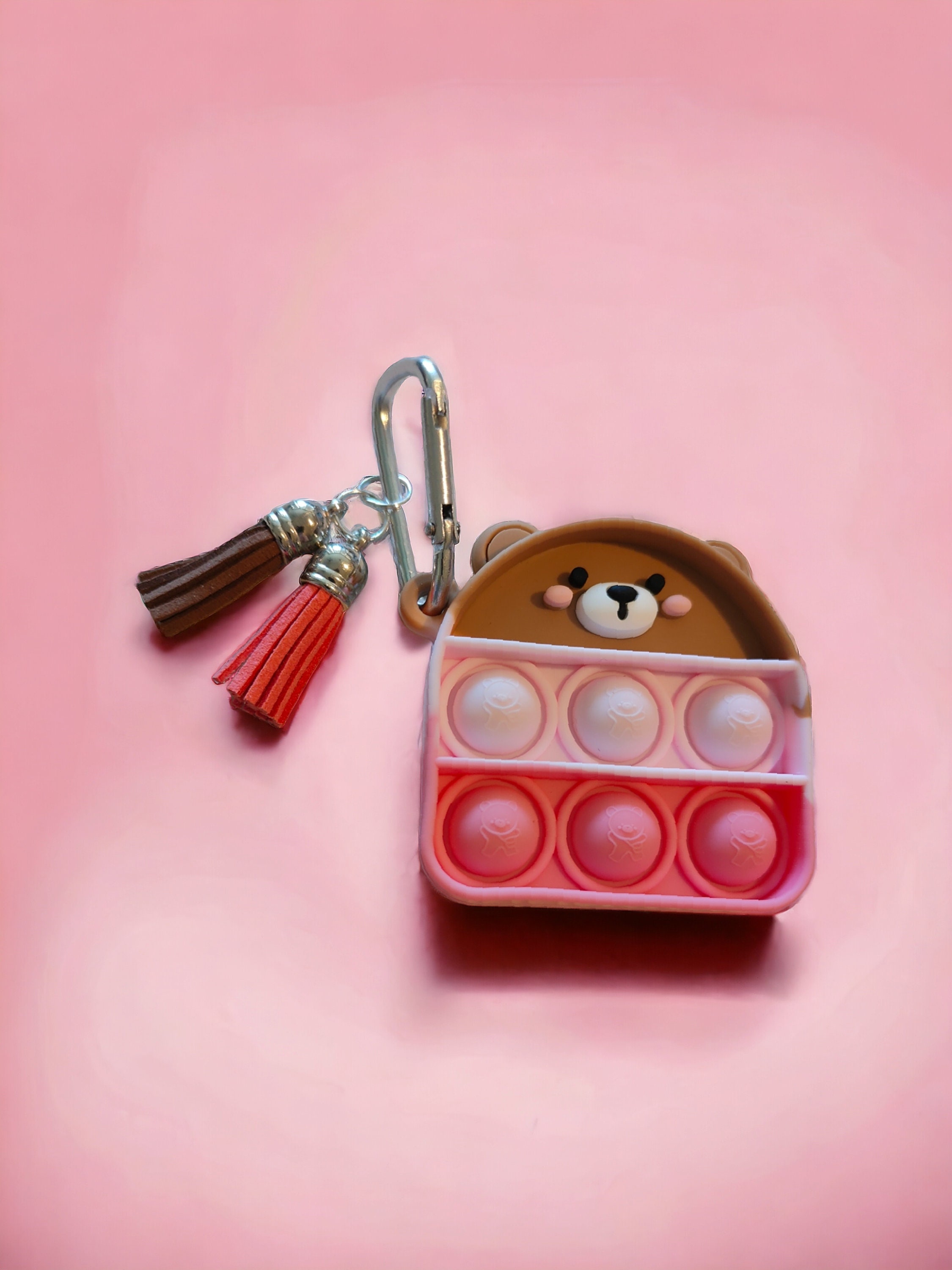 Teddy Bear Pop Bubble Fidget Toy Keychains in Multiple Colors Figet Toy ...