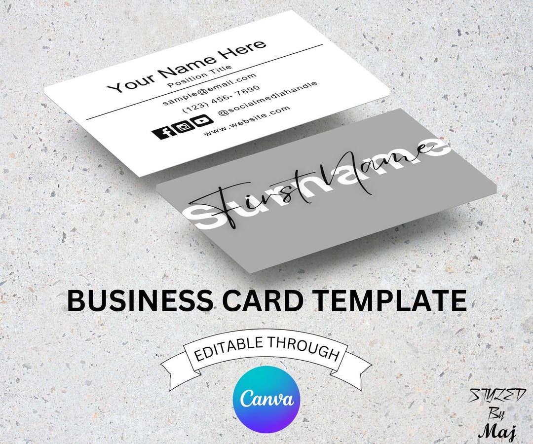 Business Card Template (BW) - Etsy