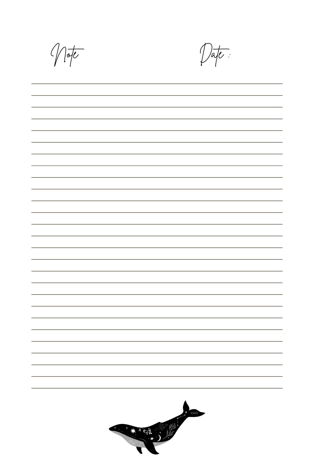 Notebook Whale - 7 Editable Pages - Journal - Etsy