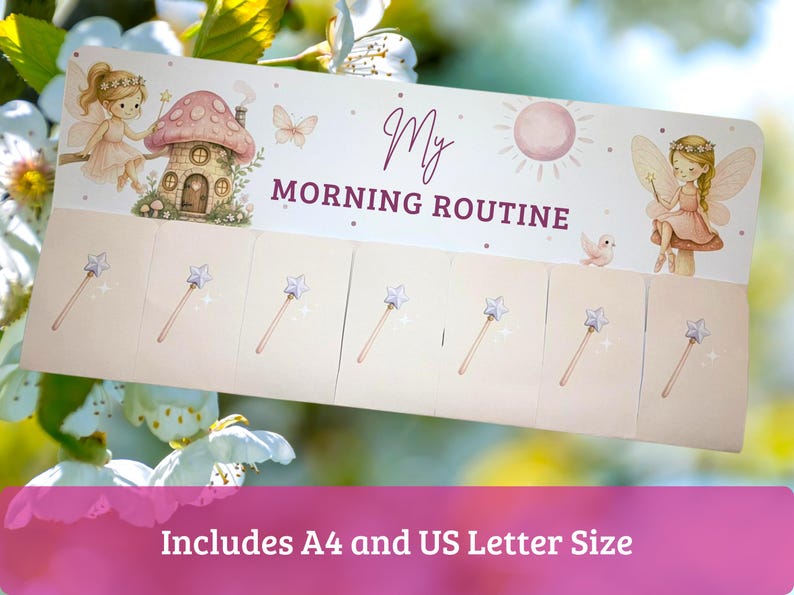 Editable Fairy Daily Routine Chart for Children | Morning & Evening ...