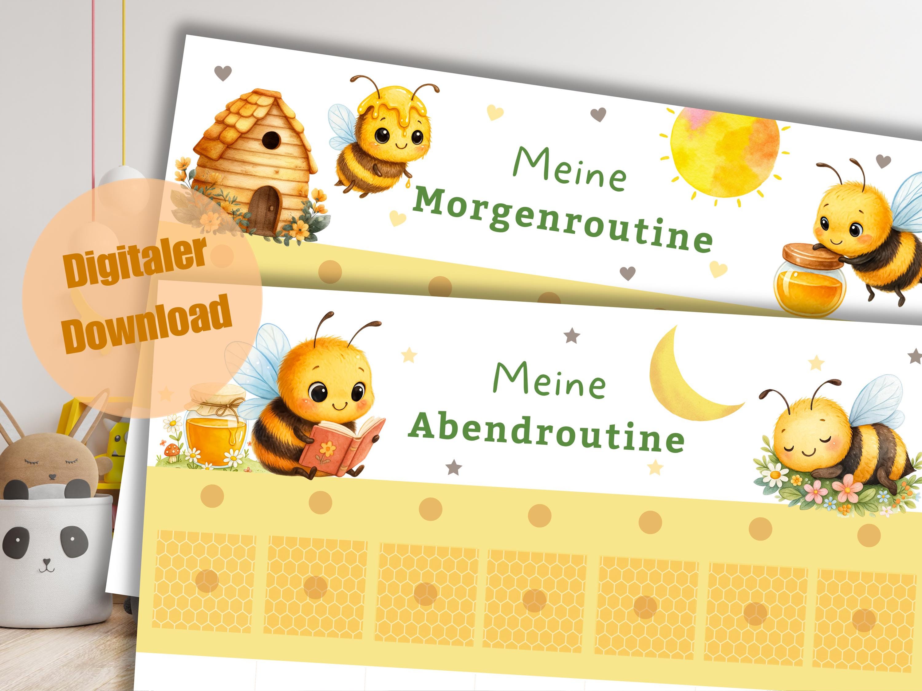 Editable Bee Daily Routine Chart for Children | Morning & Evening Chore ...