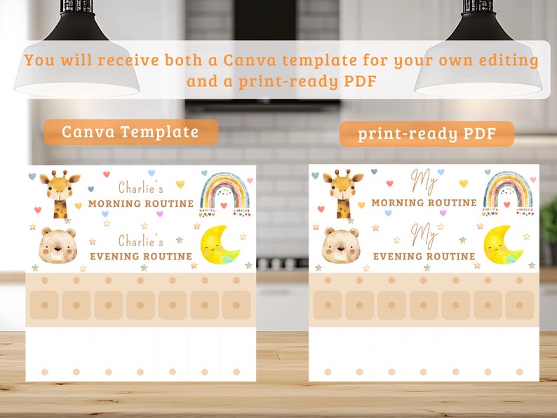 Editable Boho Animal Daily Routine Chart for Children | Morning ...