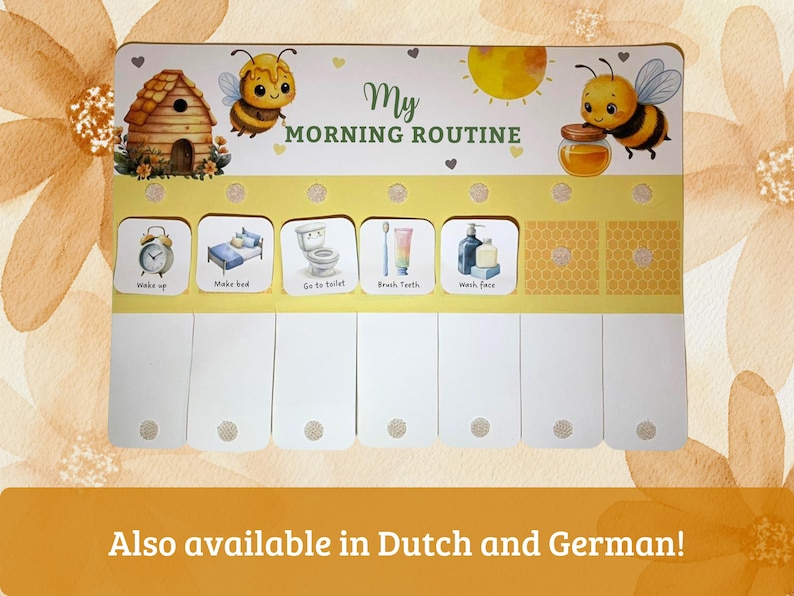 Editable Bee Daily Routine Chart for Toddler | Morning & Evening Chore ...