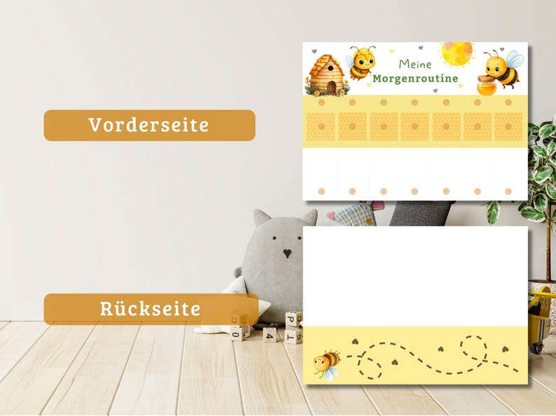 Editable Bee Daily Routine Chart for Children | Morning & Evening Chore ...