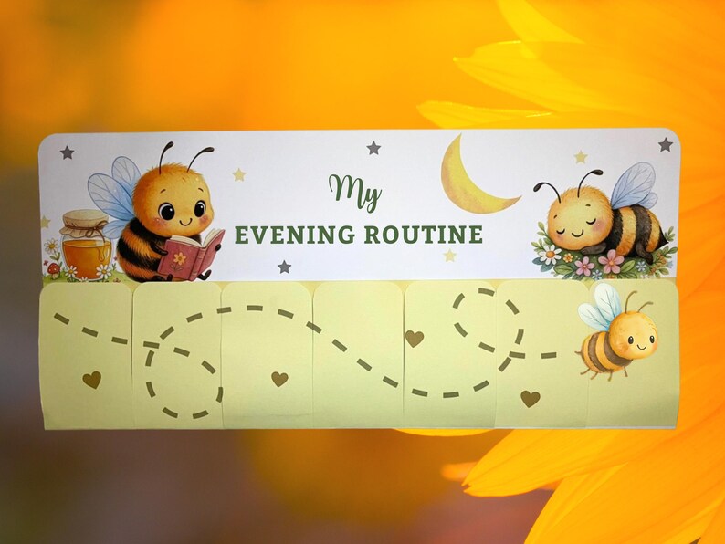 Editable Bee Daily Routine Chart for Children | Morning & Evening Chore ...