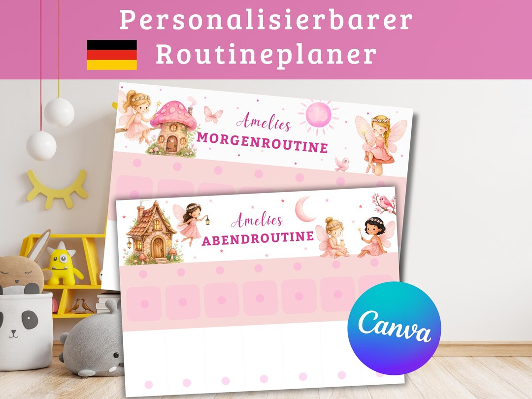 Editable Fairy Daily Routine Chart for Toddler | Morning & Evening ...