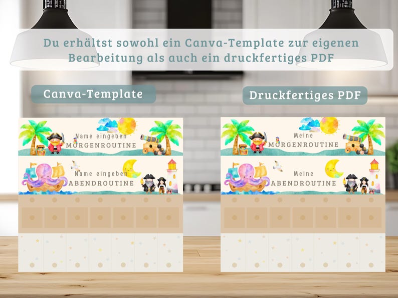 Editable Pirate Daily Routine Chart for Toddler | Morning & Evening ...