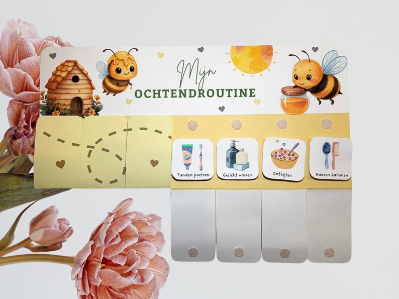 Editable Bee Daily Routine Chart for Toddler | Morning & Evening Chore ...