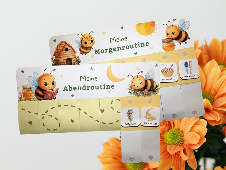 Editable Bee Daily Routine Chart for Toddler | Morning & Evening Chore ...
