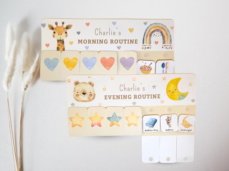 Editable Boho Animal Daily Routine Chart for Children | Morning ...