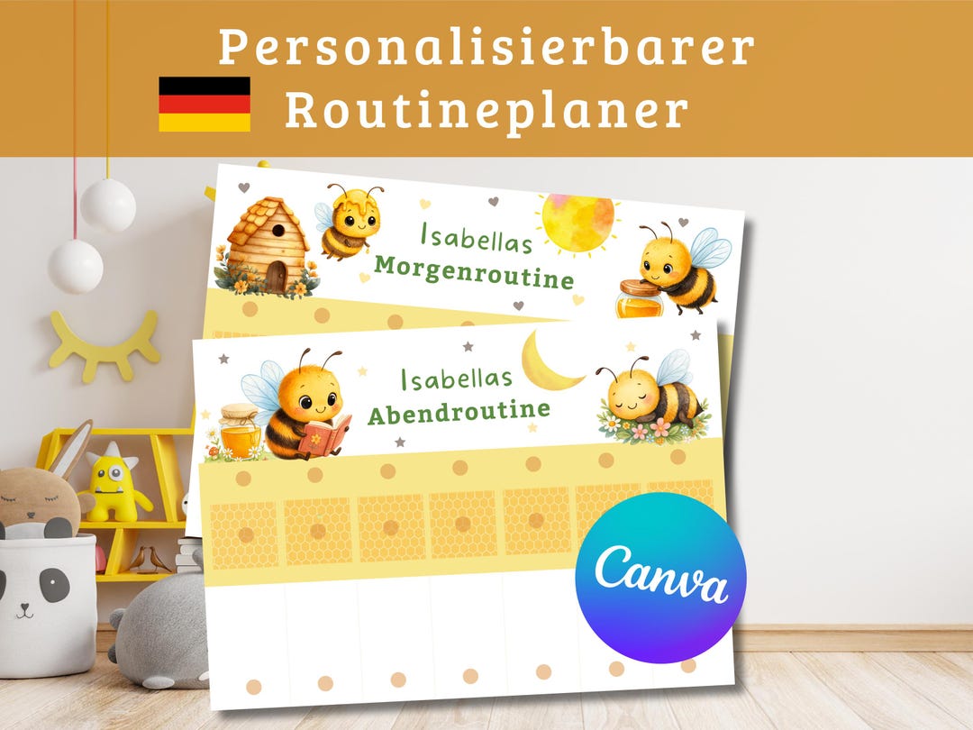 Editable Bee Daily Routine Chart for Toddler | Morning & Evening Chore ...