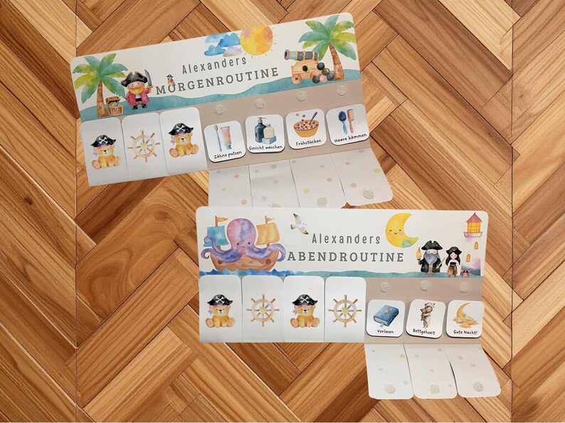 Editable Pirate Daily Routine Chart for Toddler | Morning & Evening ...
