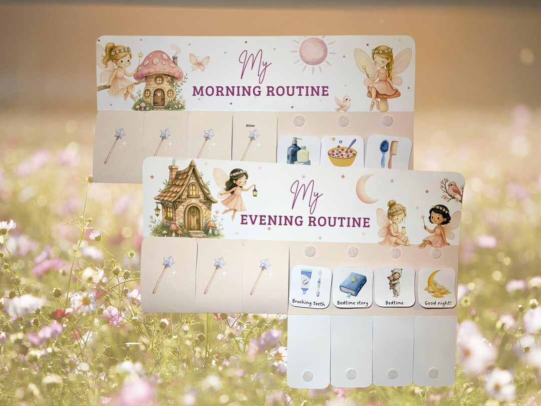 Editable Fairy Daily Routine Chart for Children | Morning & Evening ...