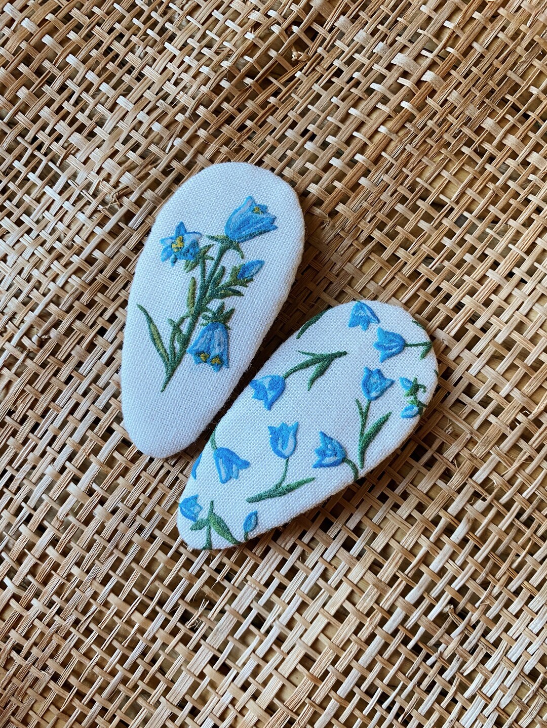 Set of 2 Hand Painted Hair Clip Embroidery Effect Hair Clips for Girls ...